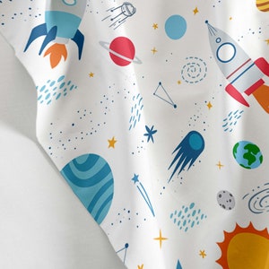Solar System Sheet Set: 100% Cotton Space-themed Bedding, Crib Size to ...