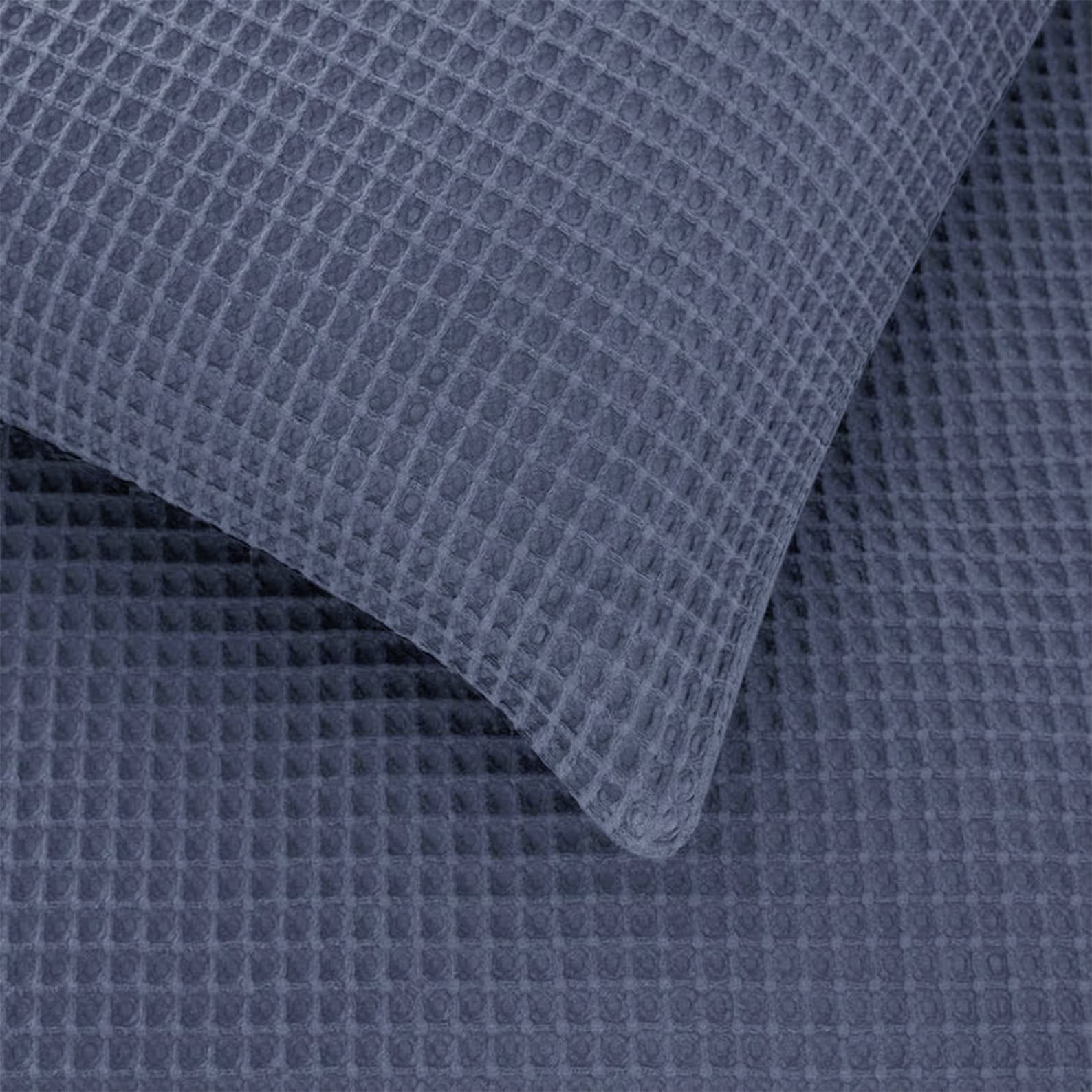 Muted Navy Cotton Waffle Duvet Cover Set 100% Cotton Waffle Weave ...