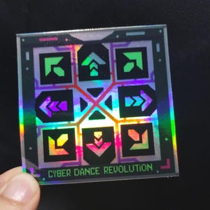 DDR Cyber Dance Pad Sticker | Holographic Vaporwave Aesthetic ...