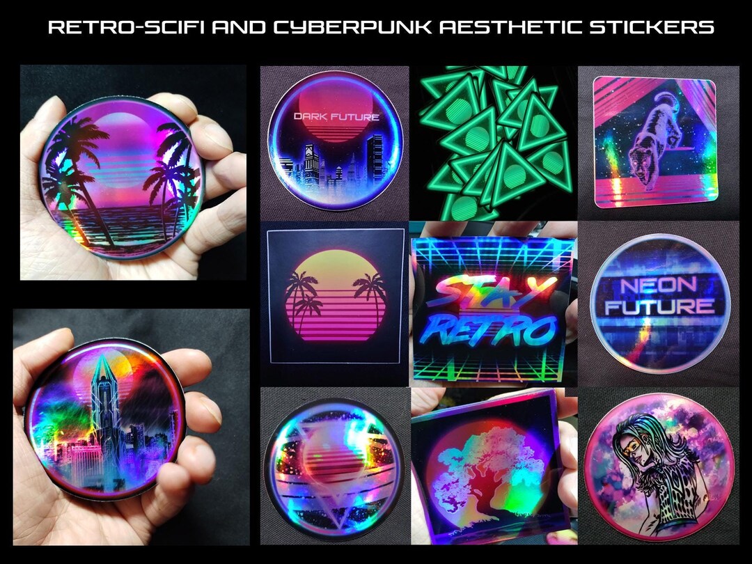 Retro Vaporwave Stickers Pick ANY 3 | Vaporwave | Cyberpunk | Retro ...