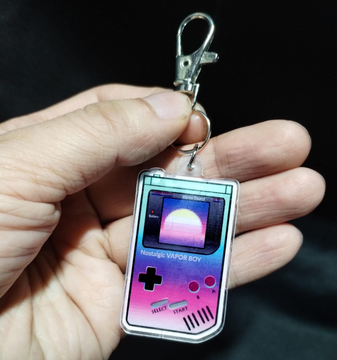 Vaporwave Gameboy Keychain Kawaii Synthwave Vaporwave Cute Gift for ...