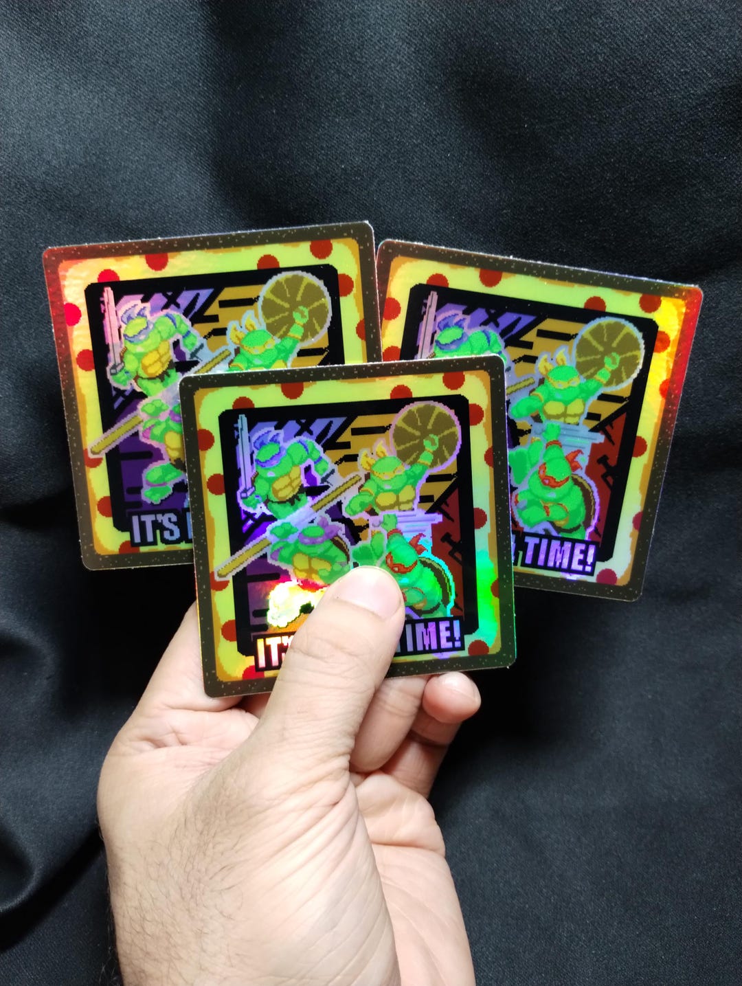 TMNT Pizza Time Holographic Sticker , 80s Nostalgic Cartoon , Turtles ...