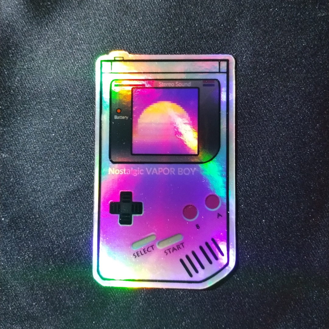 Gaming Game Boy Sticker GBA A Holographic, Synthwave, Vaporwave, Outrun ...