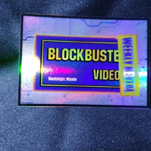Holographic Blockbuster Card Sticker | Cyberpunk Gifts | Vaporwave ...