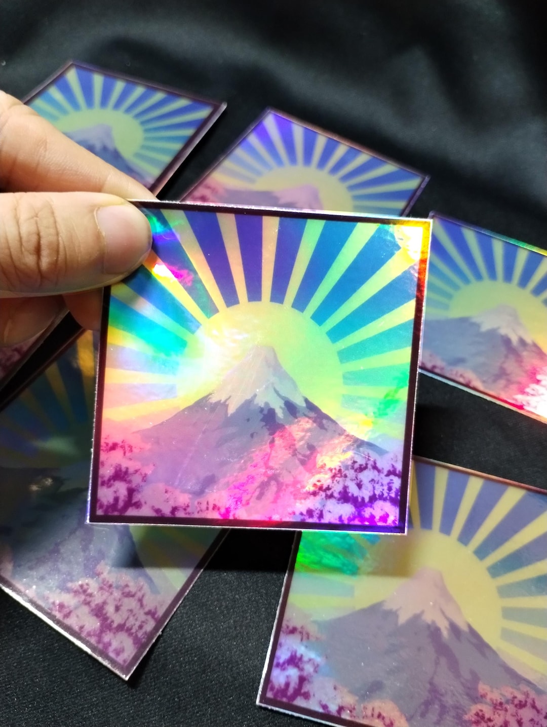 Japanese Mountain Sticker | Aesthetic Art | Vibrant Colors | Y2k ...