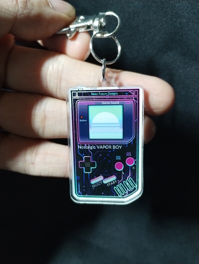 Cyberpunk Gameboy Keychain | Vaporwave Gaming - Cute Gift for Gamers ...