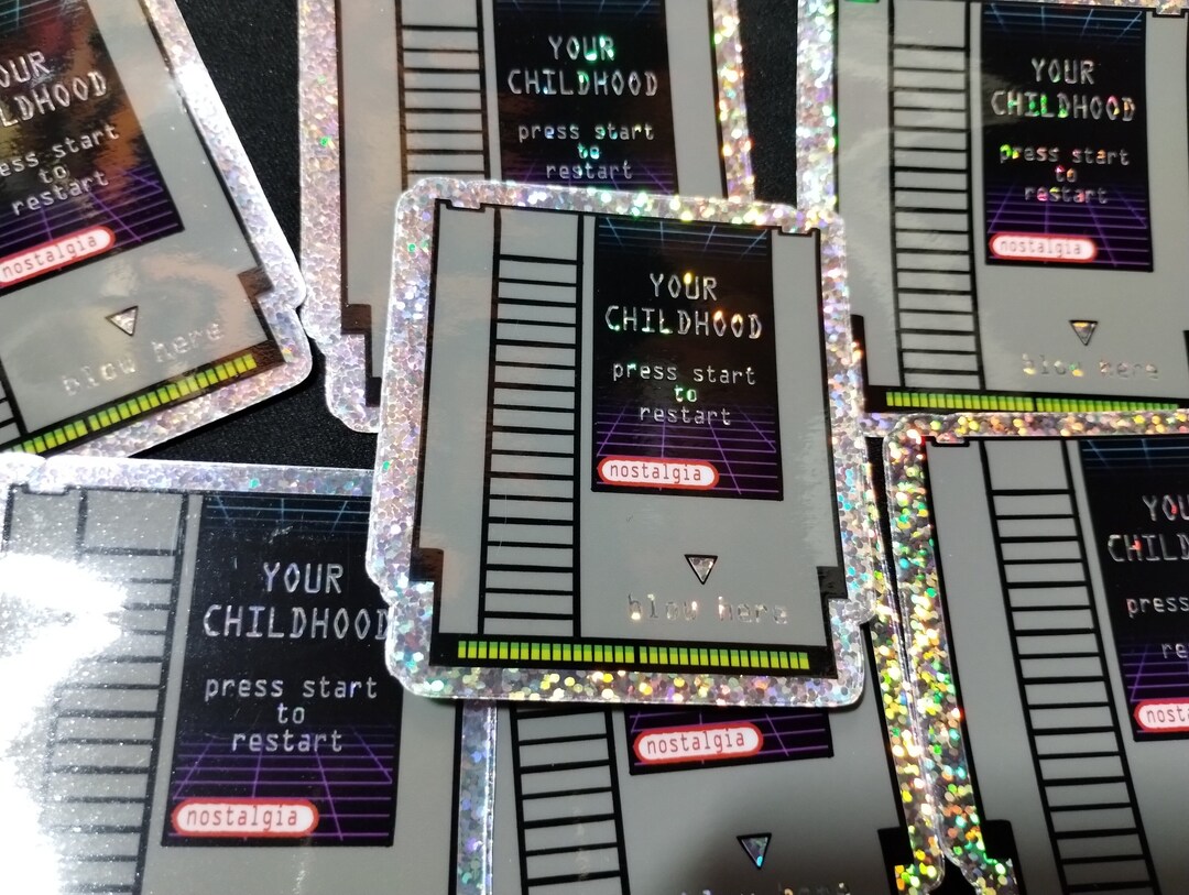 Retro NES Glitter Sticker | Holographic Aesthetic | Vaporwave | Water ...