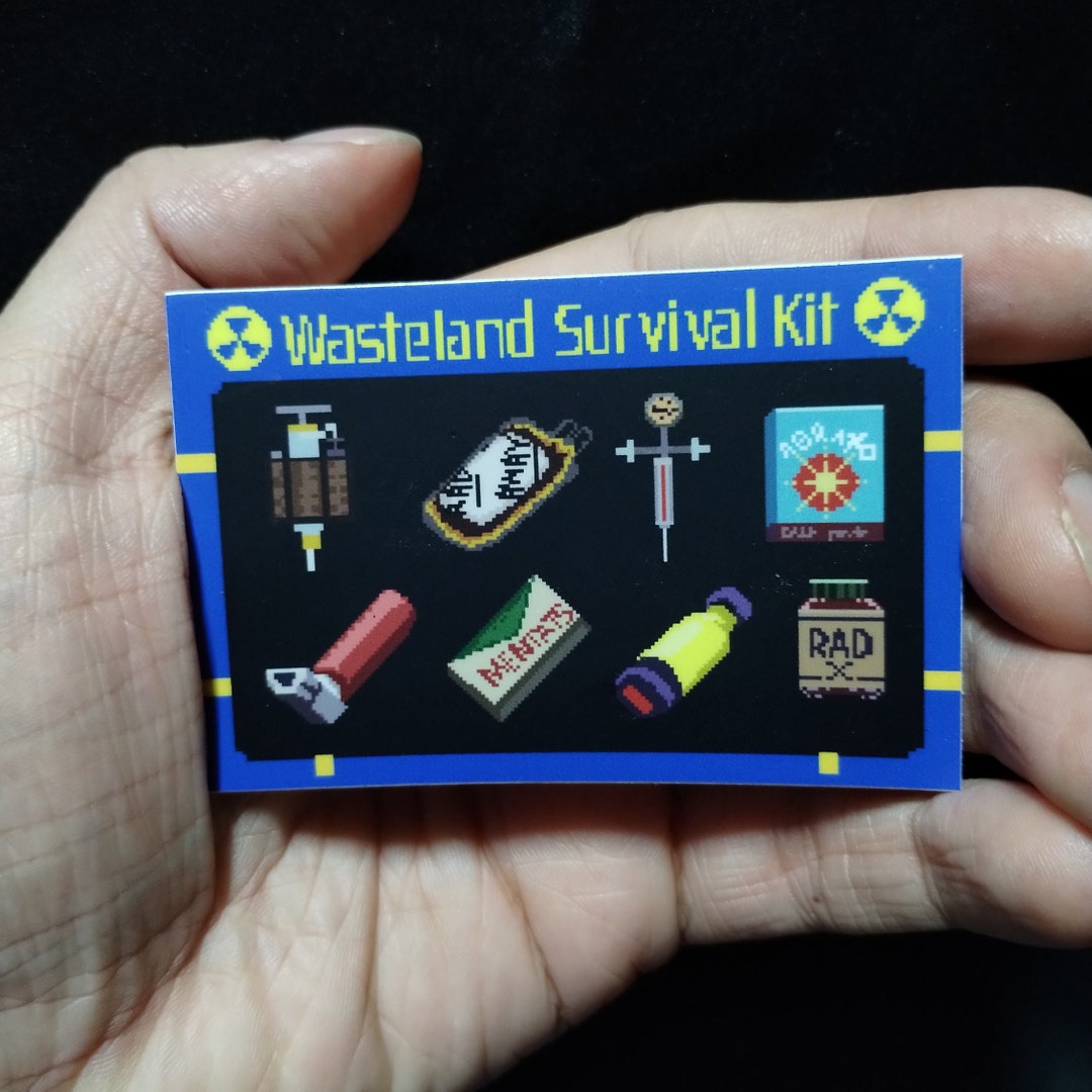 Fallout 4 Items Kit Sticker Pixel Art , Fallout Tv , Water Bottle ...
