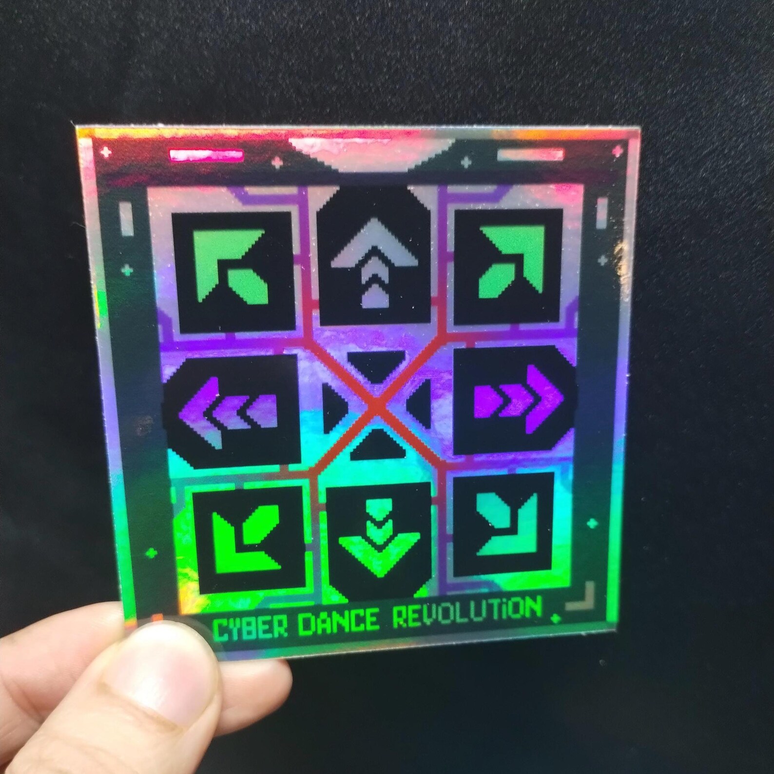DDR Cyber Dance Pad Sticker | Holographic Vaporwave Aesthetic ...