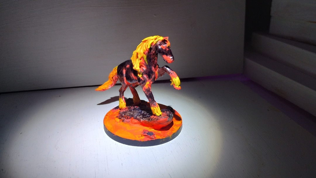 Hand Painted Flame Horse Nightmare Miniatures | Dungeons and Dragons ...