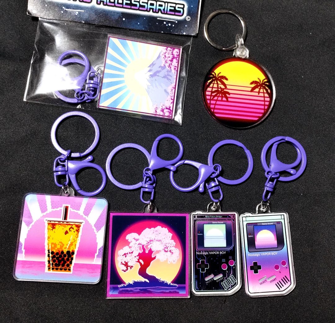 PICK ANY 3 Retro Gaming Keychains | Kawaii - Synthwave - Cute Gift for ...