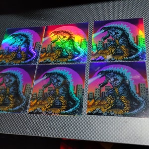 Pixel Art Kaiju Lizard King Sticker Gojira , Holographic Decor ...