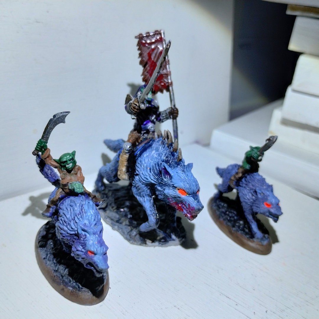 MINIATURE dire Wolf Riders Painted DND - Etsy