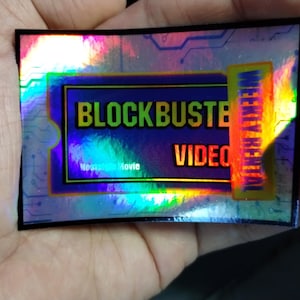 Holographic Blockbuster Card Sticker | Cyberpunk Gifts | Vaporwave ...