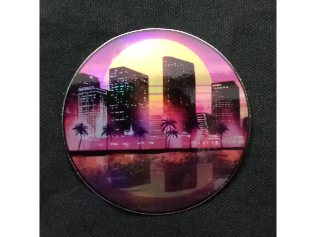 Outrun Sticker Miami Cityscape Synthwave, Vaporwave, Outrun, 80s, Retro ...