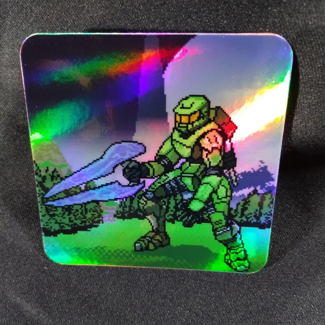 Retro Gaming Sticker Halo Master Chief Esports Vaporwave Fanart Pixel ...