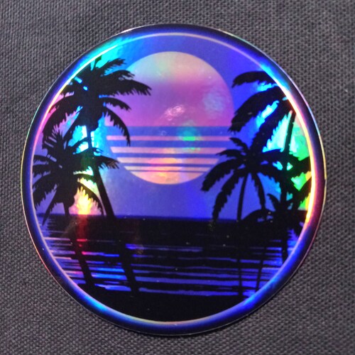 Synthwave Sunset Decal Vaporwave Vinyl Decal Retro Bumper - Etsy