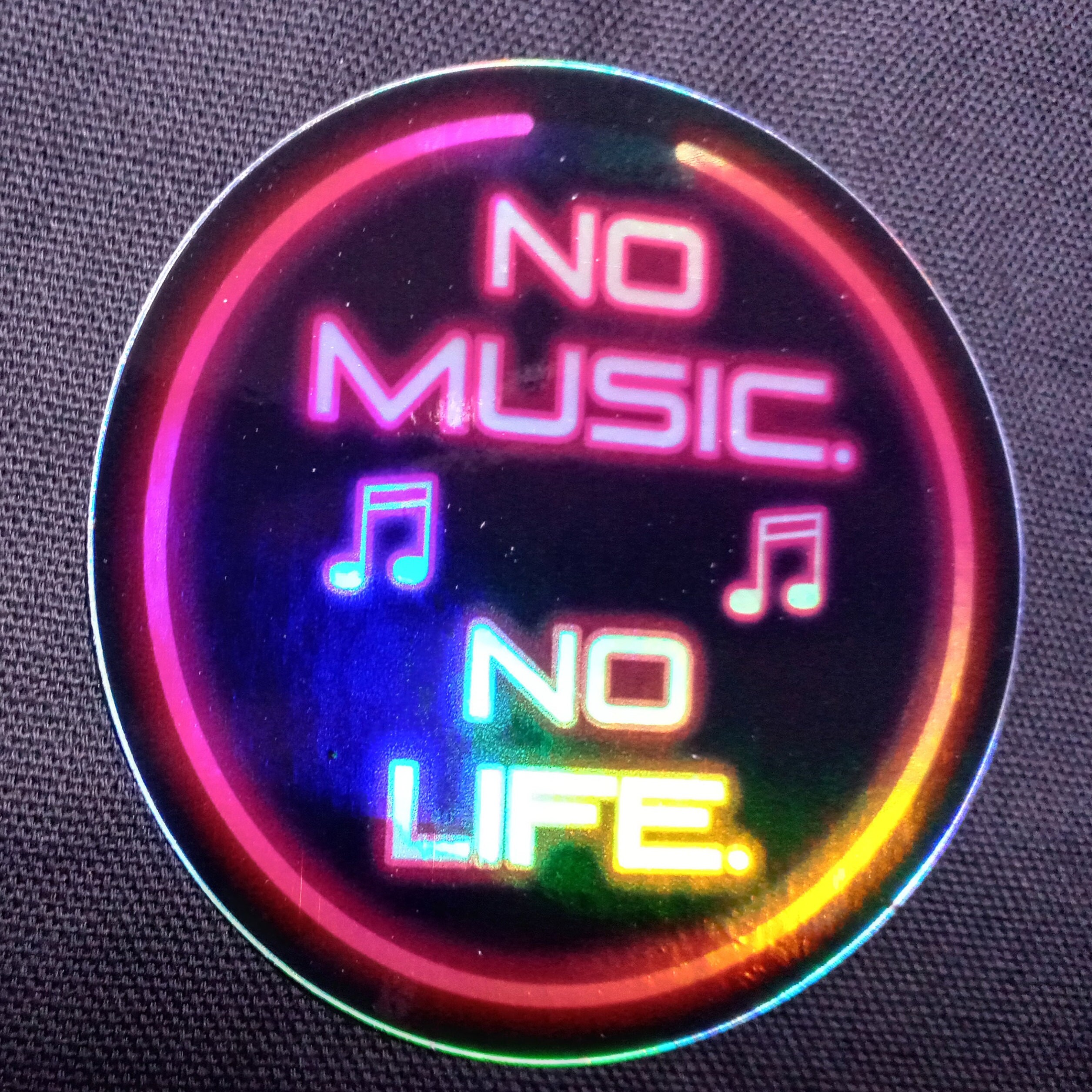 Paper SYNTHWAVE No Music No Life holographic sticker Paper & Party ...