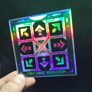 DDR Cyber Dance Pad Sticker | Holographic Vaporwave Aesthetic ...