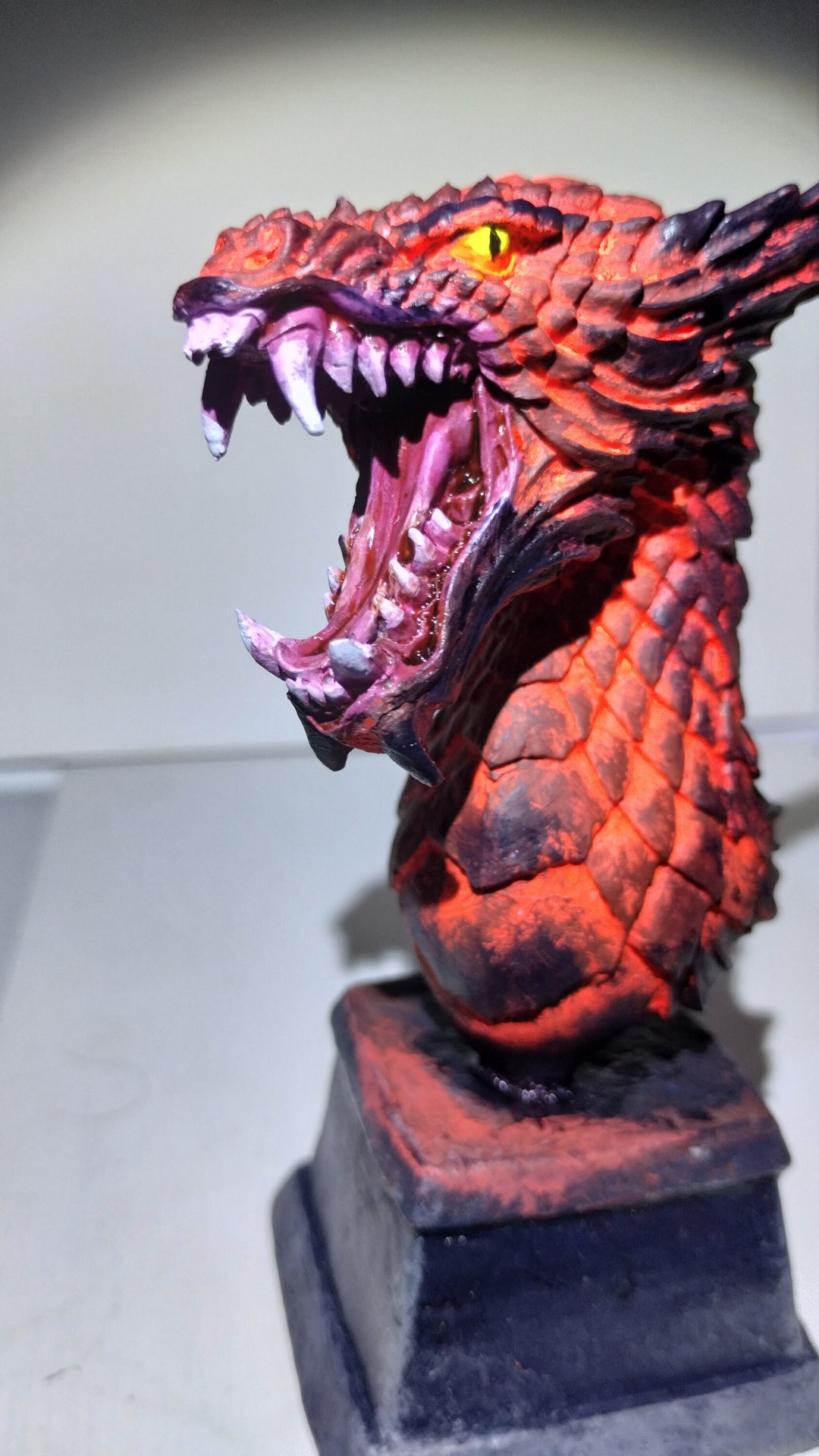 Hand Painted Dnd Miniature Fire Dragon Bust Dungeons & Dragons ...