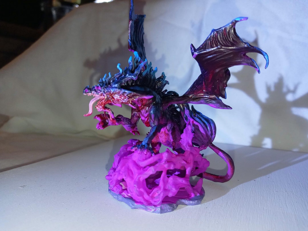 Hand Painted Nightmare Dragon Miniature | Dungeons and Dragons ...