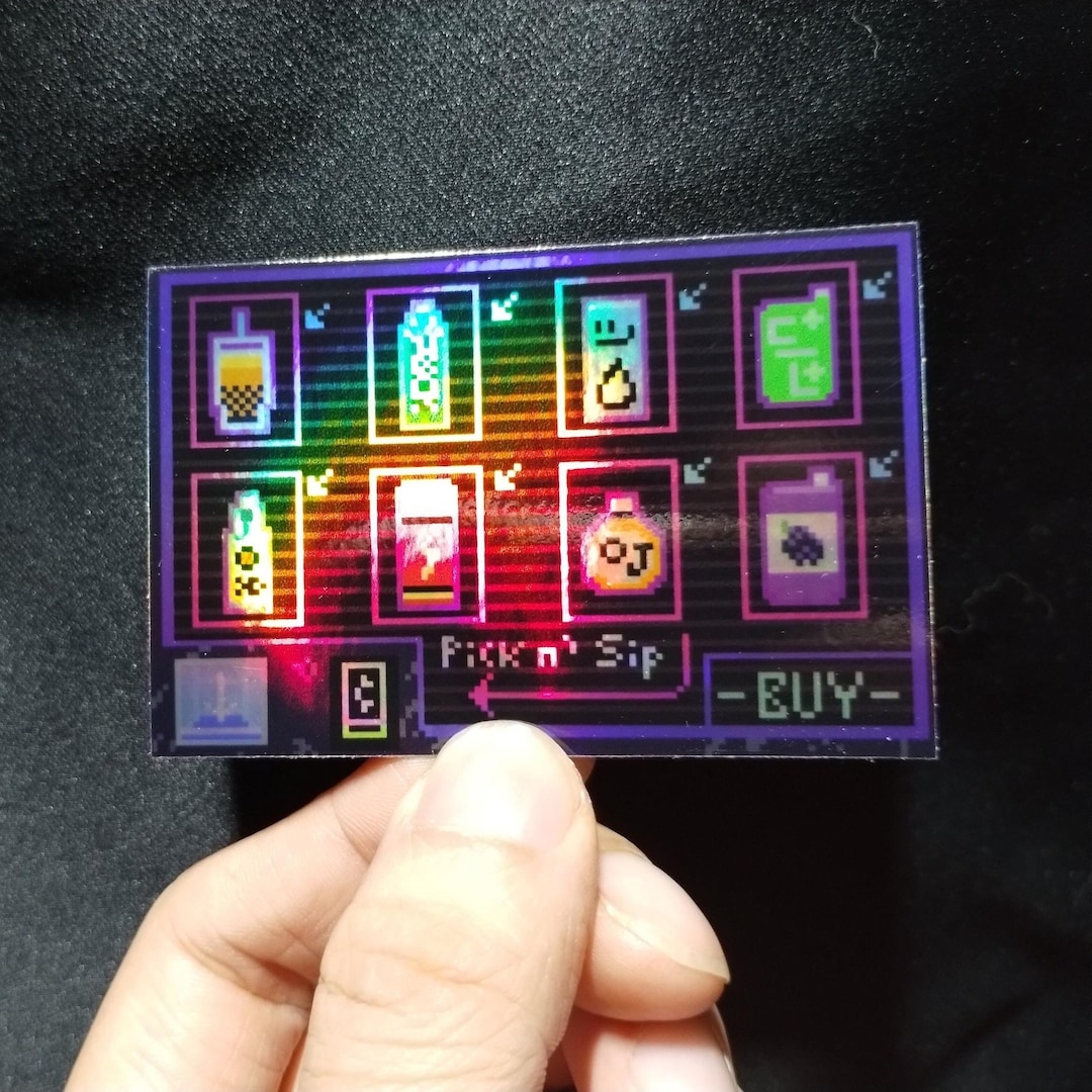 Cyberpunk Drink Holographic Sticker - Vaporwave | Blade Runner| Vending ...