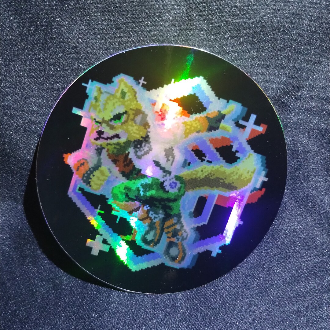 Gaming Sticker Star Fox Holographic Retrowave , Vaporwave , Shiny , 90s ...