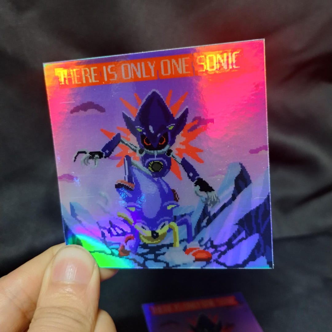 Sonic Vs Metal Sonic Sticker | Holographic Sticker , Pixel Art, 90s ...