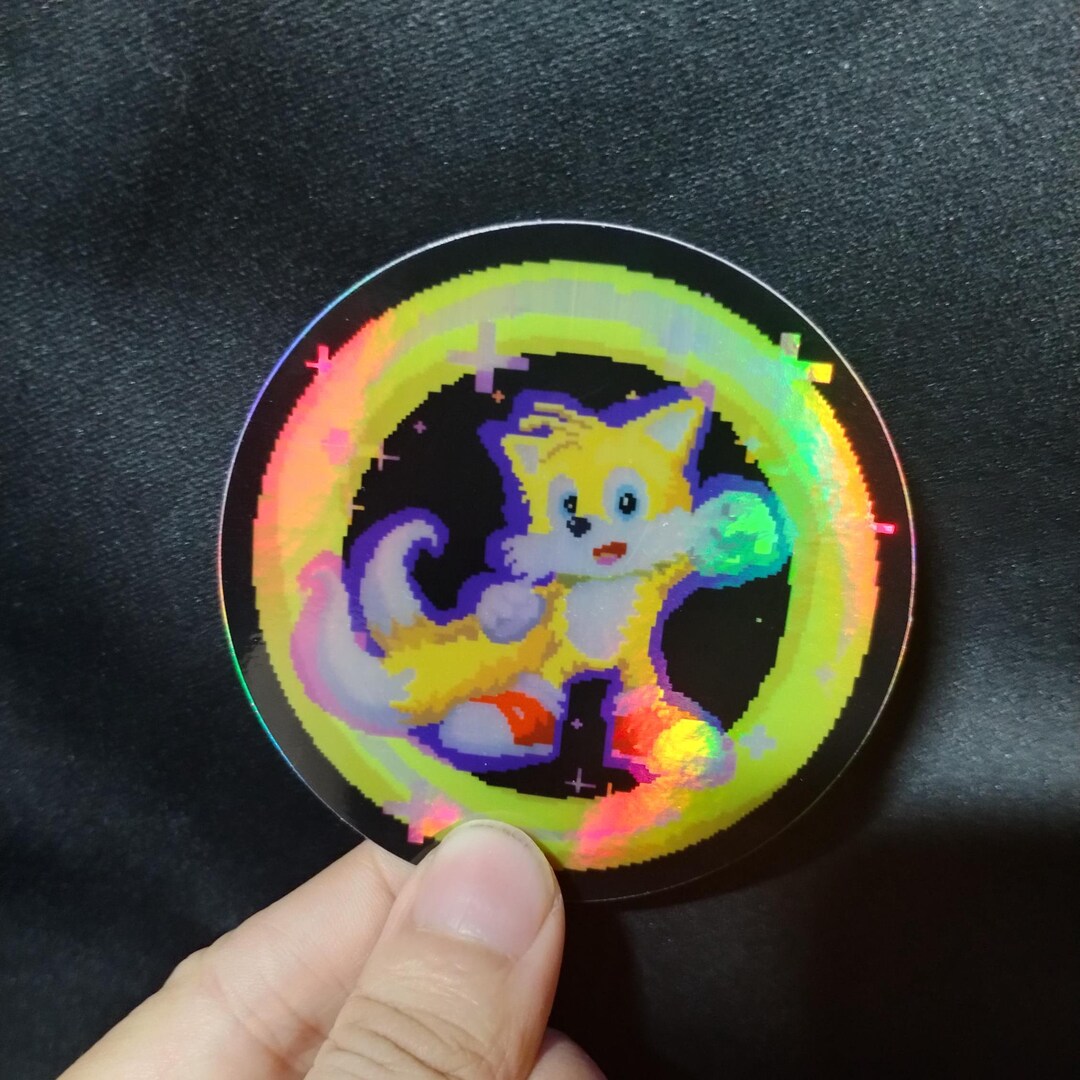 Tails the Fox Art Sticker | Holographic Sticker , Sonic Movie , 90s ...