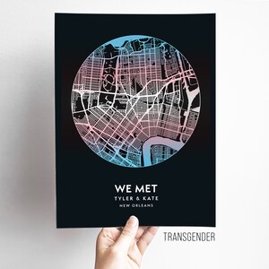 LGBT Where We Met Map, Personalised Housewarming Gift, Lesbian ...