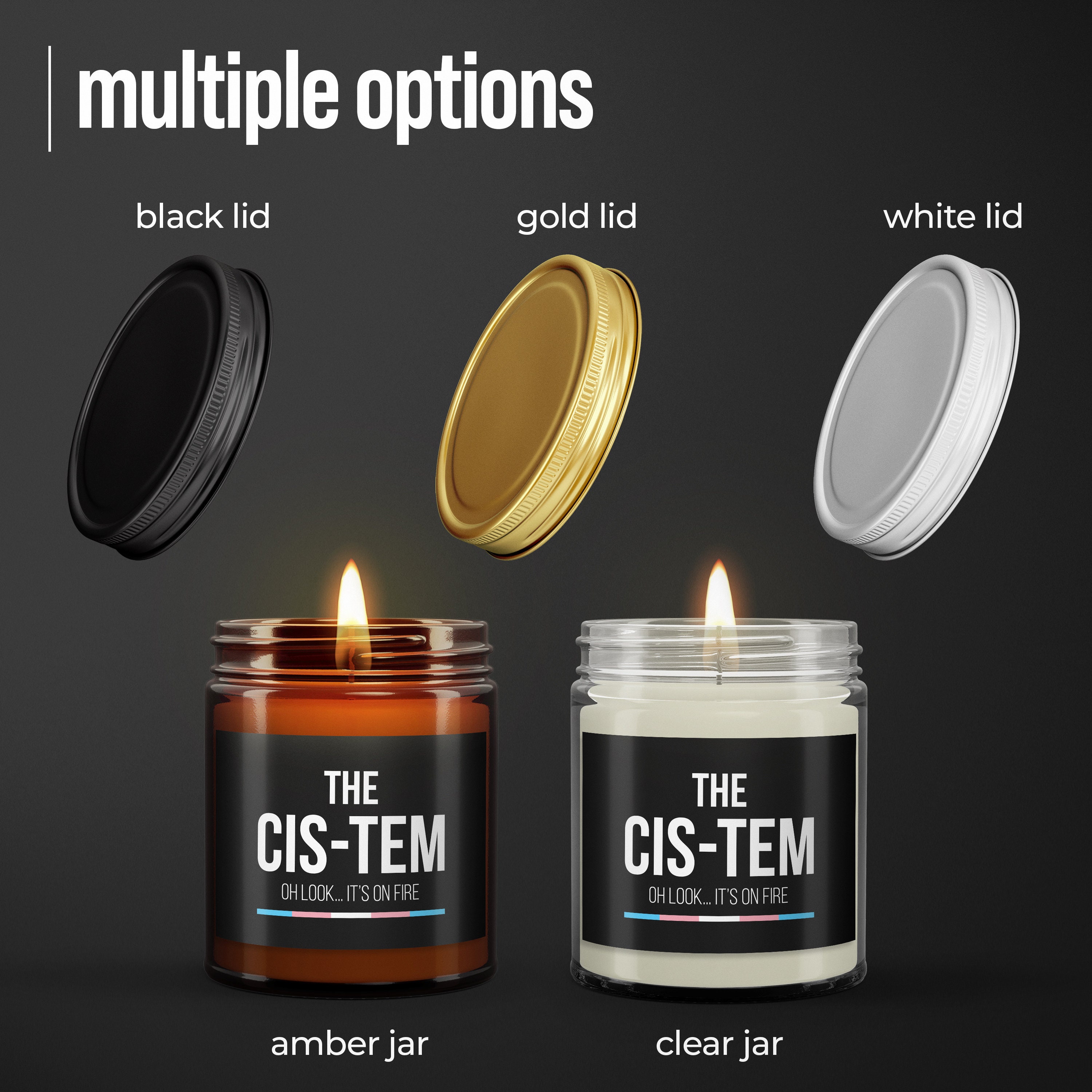 The Cis-tem, Oh Look It's on Fire, Trans Pride Candle, Transgender Gift ...