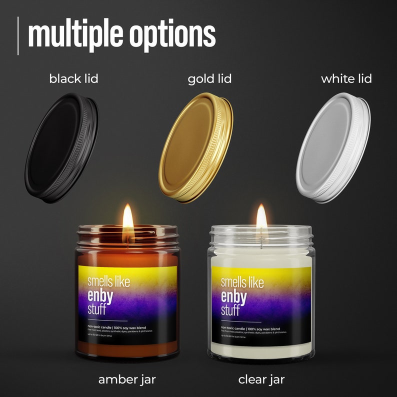 Smells Like ENBY Stuff, Non Binary Pride Candle, Nonbinary Gift, ENBY ...
