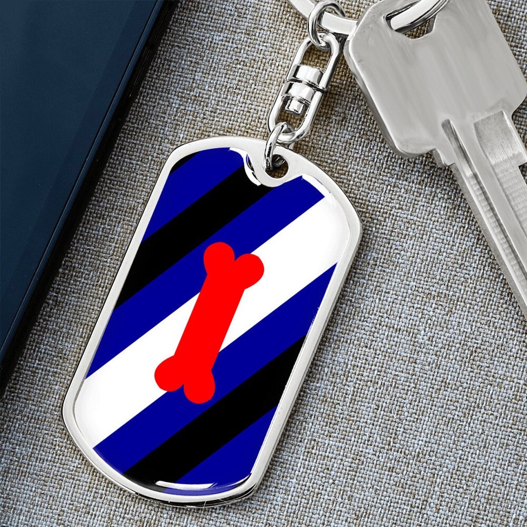Puppy Play Pride Flag Personalized Dog Tag Keychain, Identity Pride ...