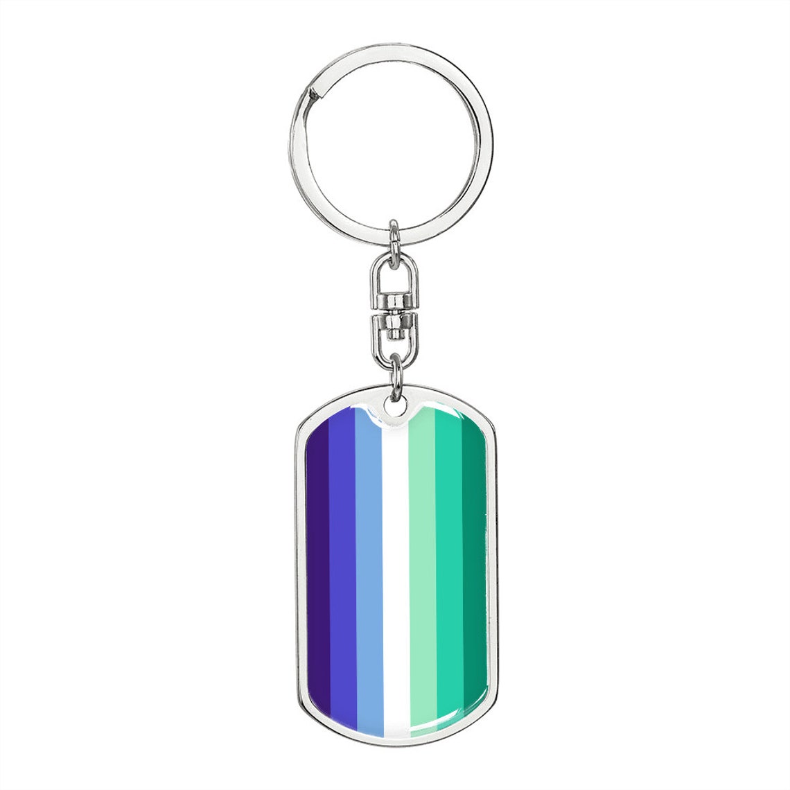 Gay Male MLM Men Loving Men Pride Flag Engraved Keychain, Personalized ...