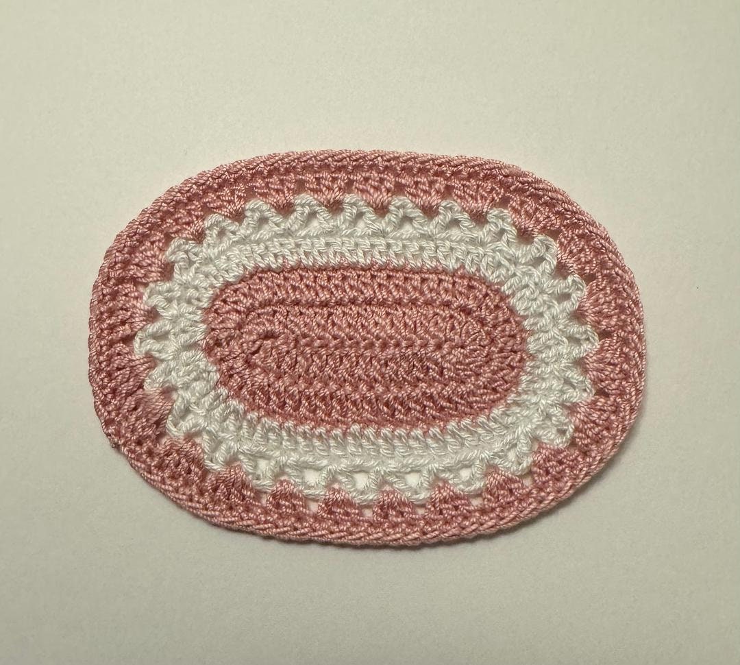 Pink and White Small Oval Rug for Your 1:12 Scale Dollhouse - Etsy