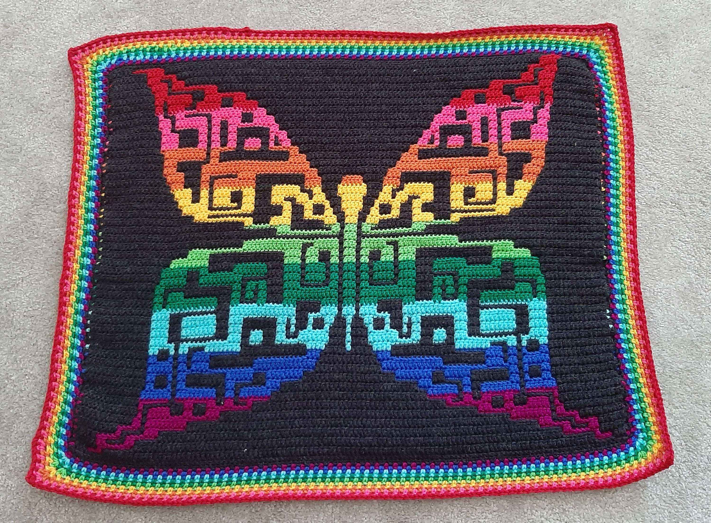 MONA Butterfly Mosaic Crochet Lapghan Written and Chart Pattern - Etsy