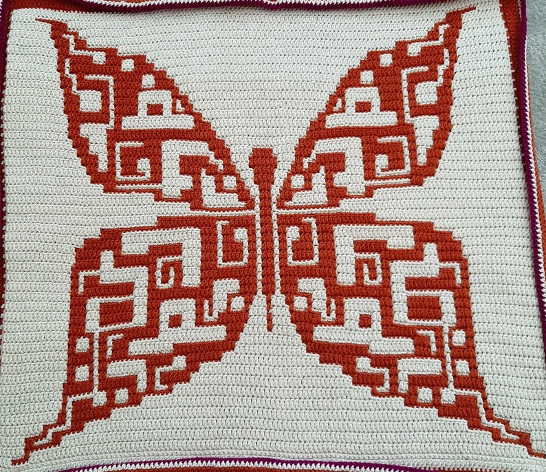 MONA Butterfly Mosaic Crochet Lapghan Written and Chart Pattern - Etsy