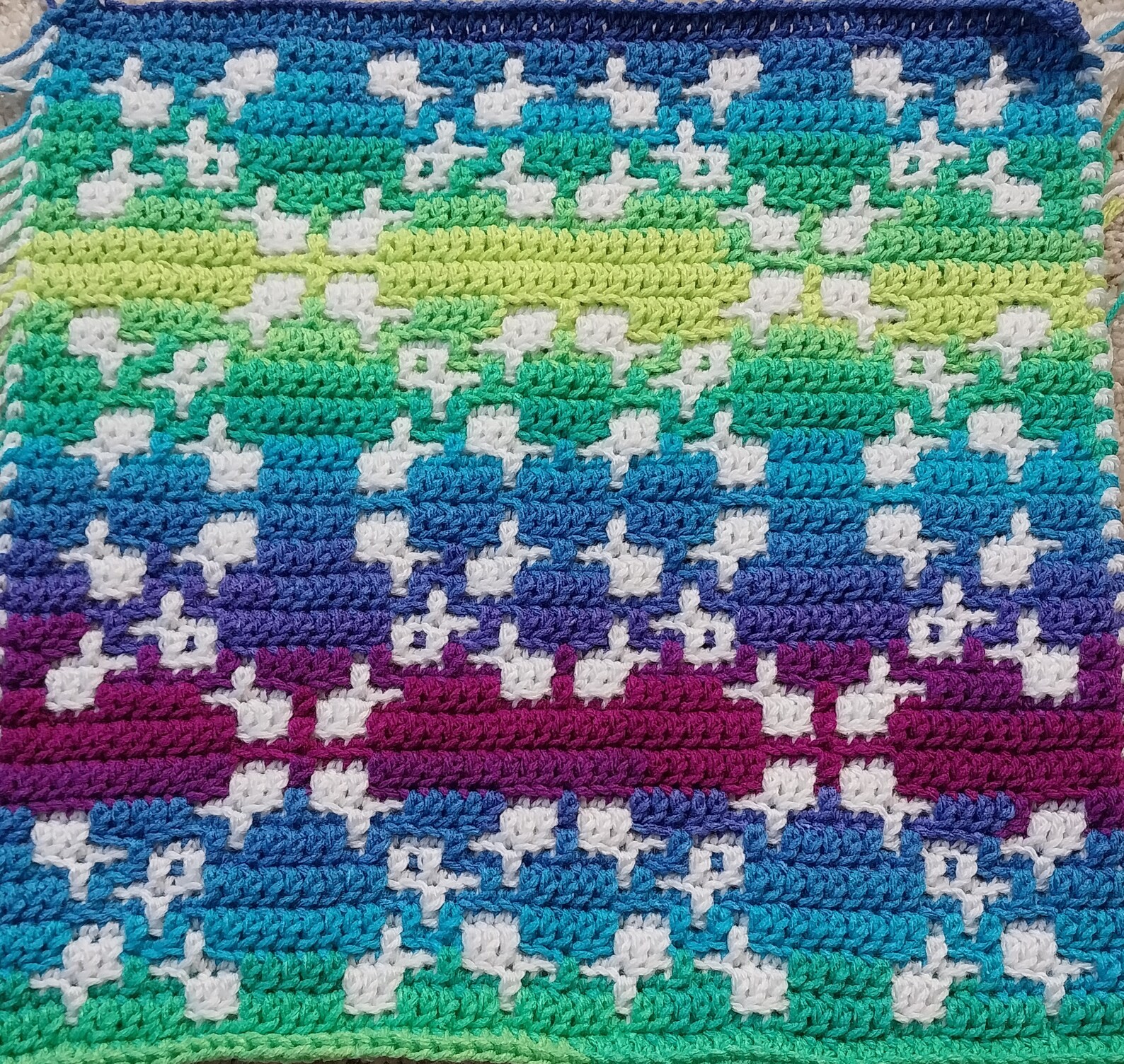 AQUATIC TRAILS Mosaic Crochet Written and Chart Patterns - Etsy