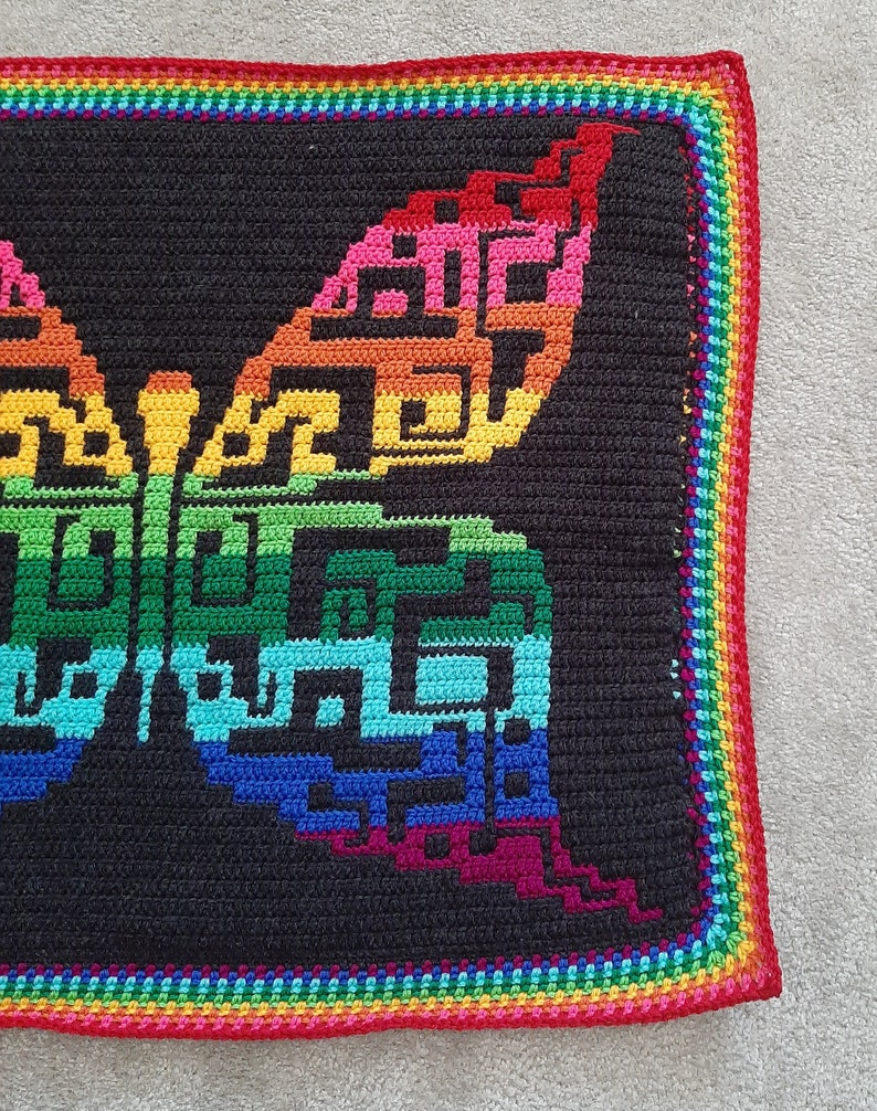 MONA Butterfly Mosaic Crochet Lapghan Written and Chart Pattern - Etsy