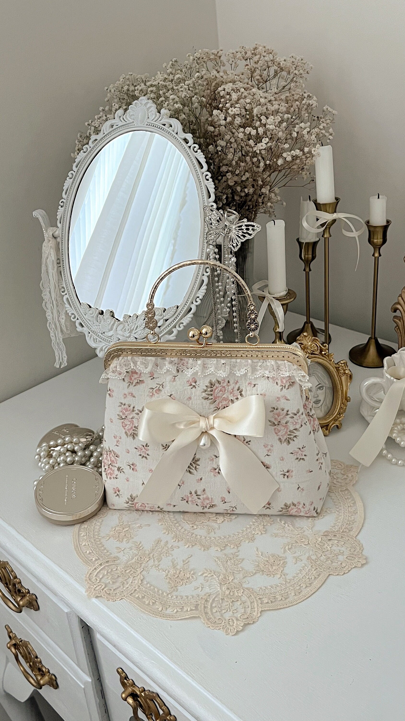 Celestine Clasp Bag - Handmade Clasp Bag - Floral Handbag - Gifts for ...
