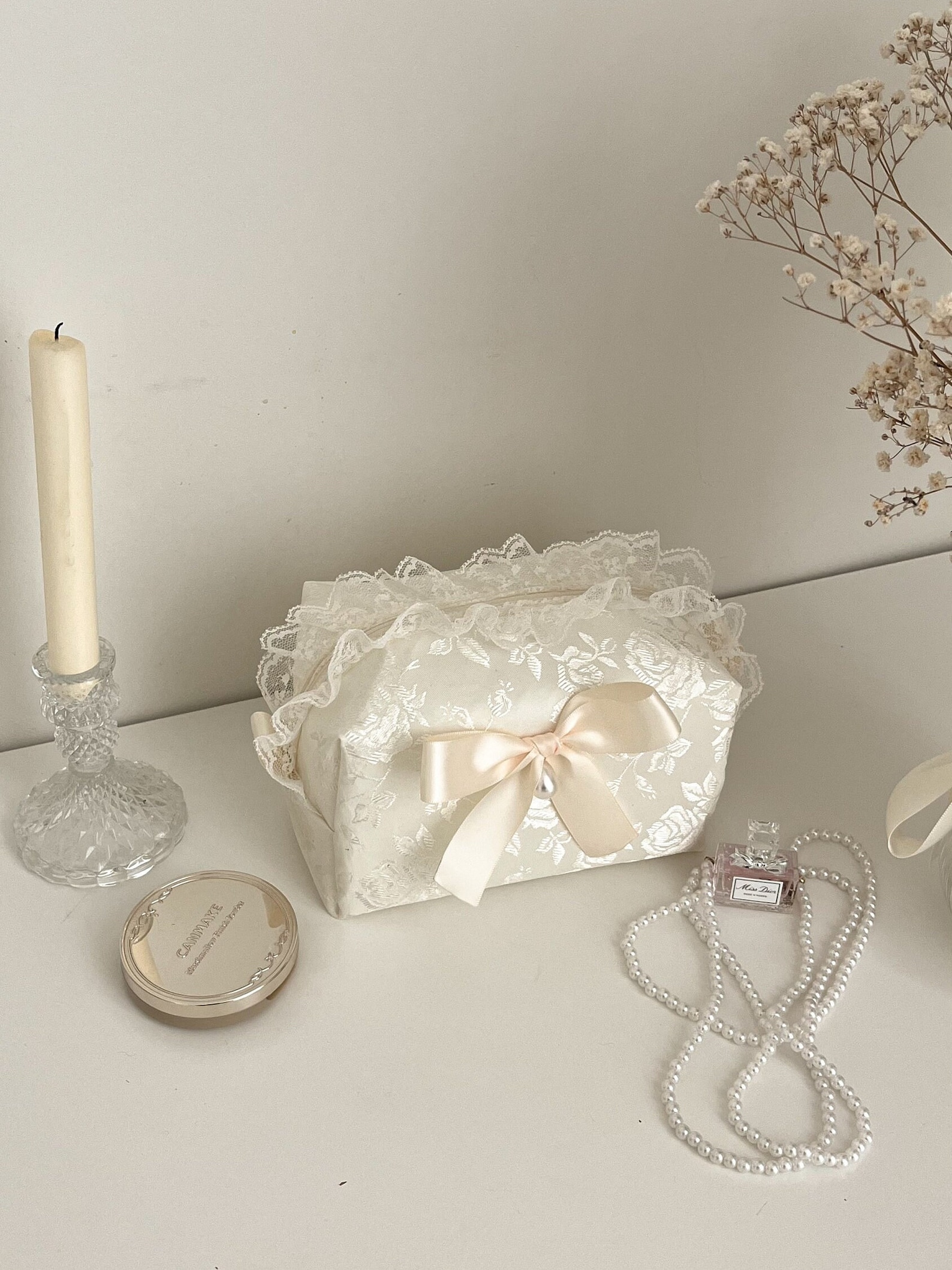 Daphne Makeup Bag in Lovely Ivory - Handmade Makeup Bag - Bridal Gift ...