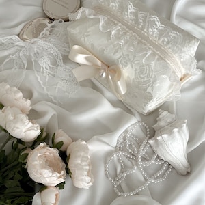 Daphne Makeup Bag in Lovely Ivory - Handmade Makeup Bag - Bridal Gift ...