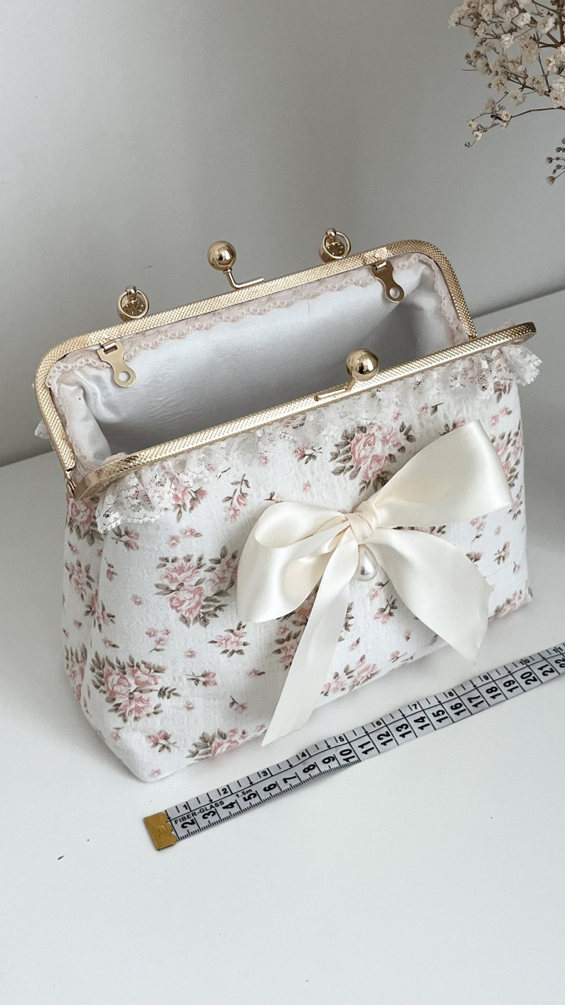 Celestine Clasp Bag - Handmade Clasp Bag - Floral Handbag - Gifts for ...