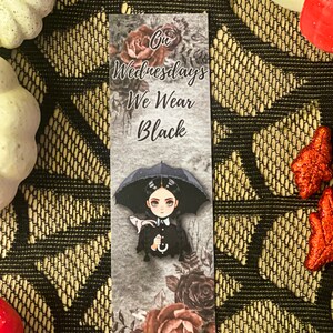 Wednesday Addams Inspired “wear Black” Bookmark - Etsy
