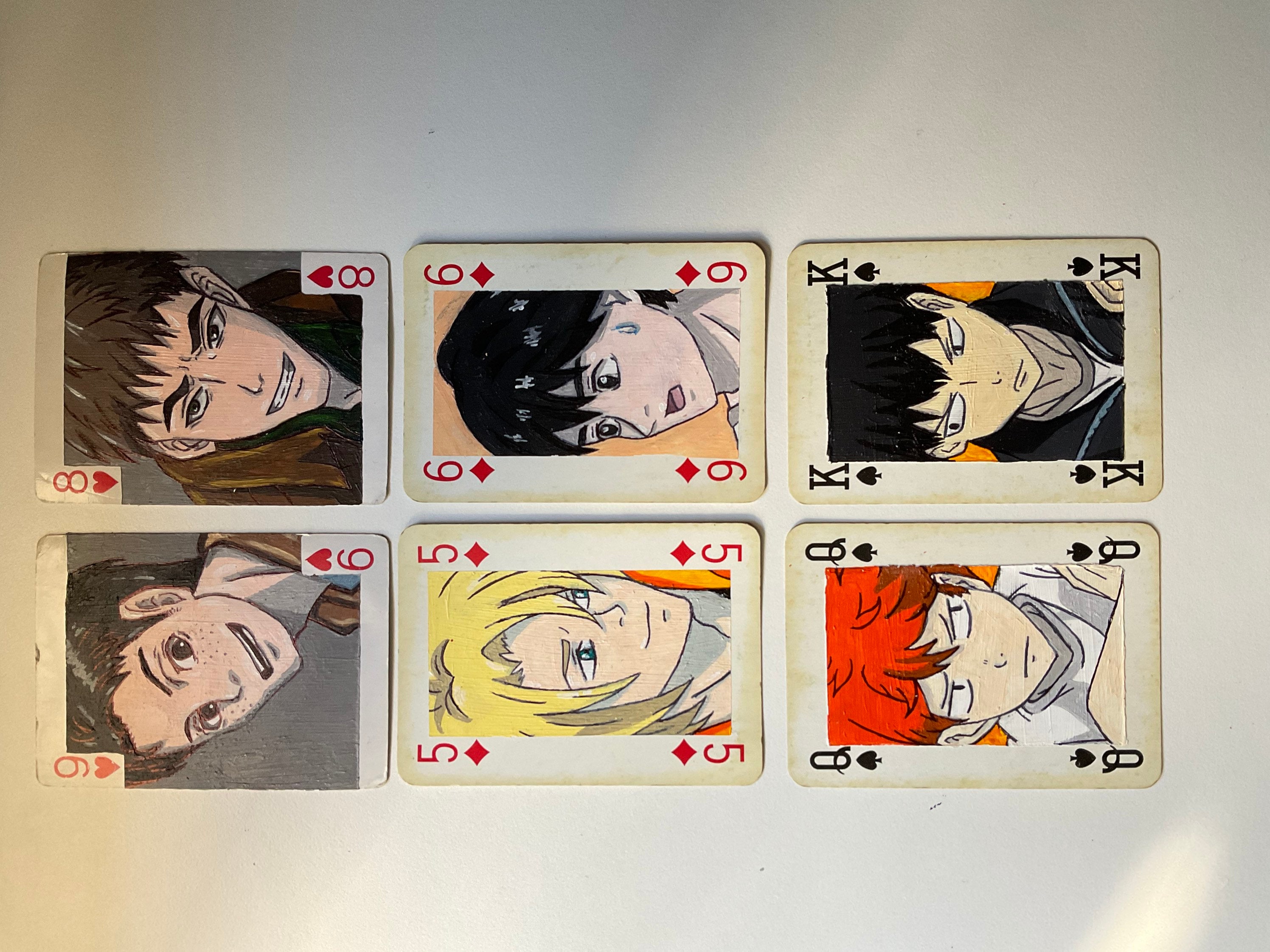 Hand-painted Anime Playing Cards | Handmade Anime Cards - Etsy