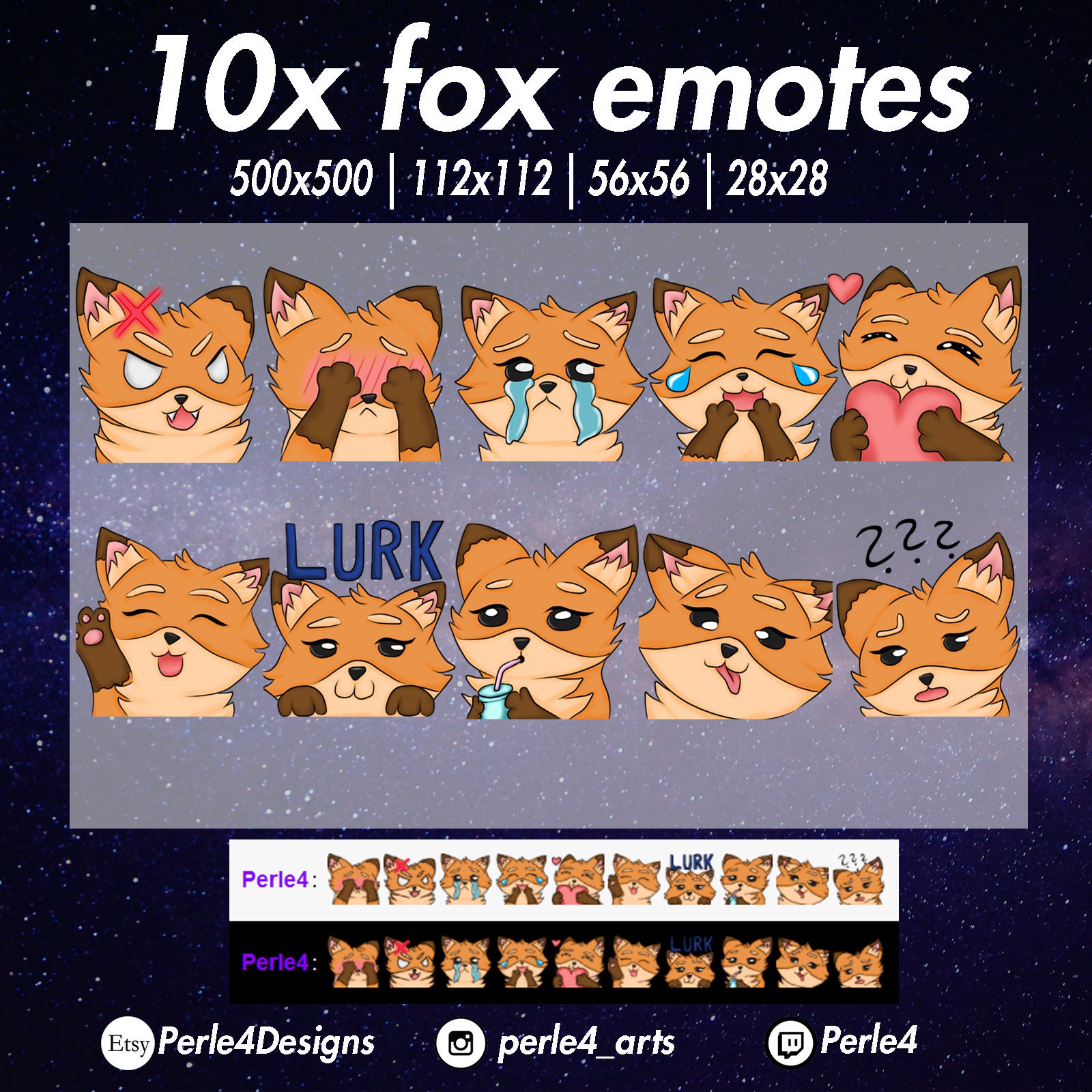 10 Fox Emotes For Twitch Discord Etsy