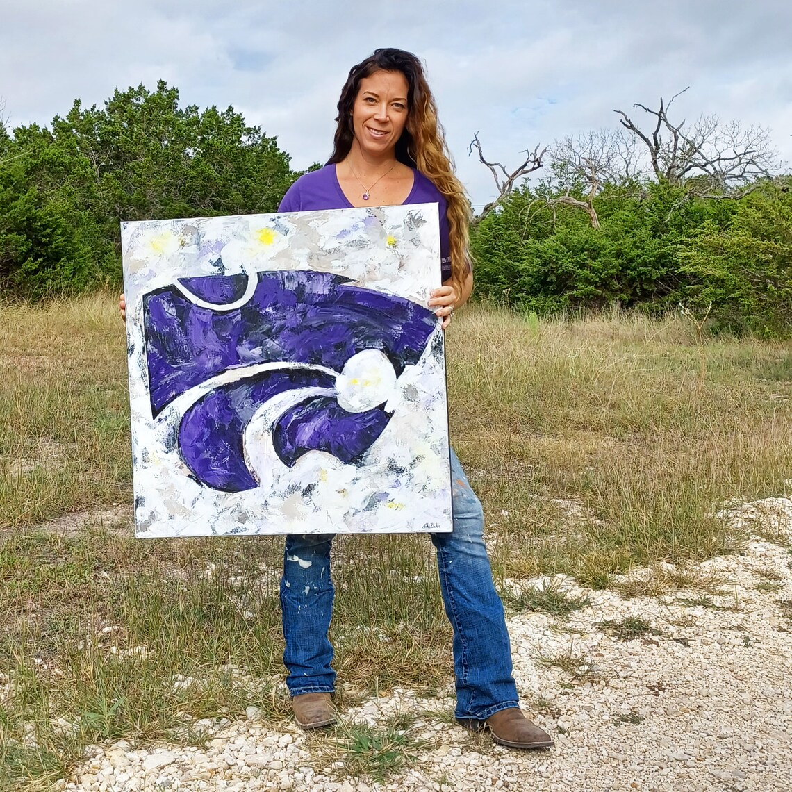 K-state Wildcat Powercat Wall Art, Licensed Home Decor by Kansas State ...
