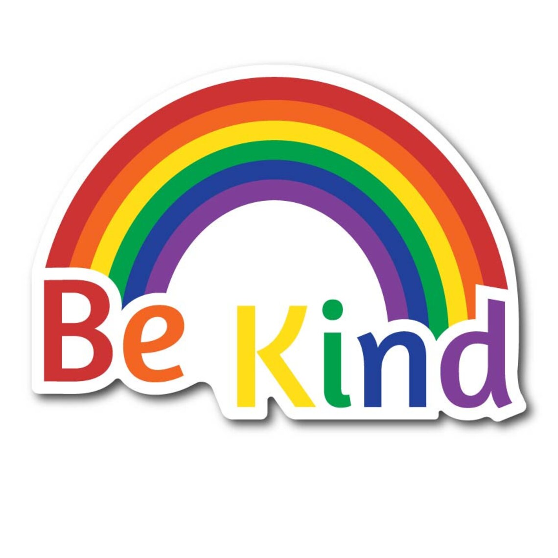 Be Kind Rainbow Sticker 3 Durable Vinyl Decal Spread Positivity ...