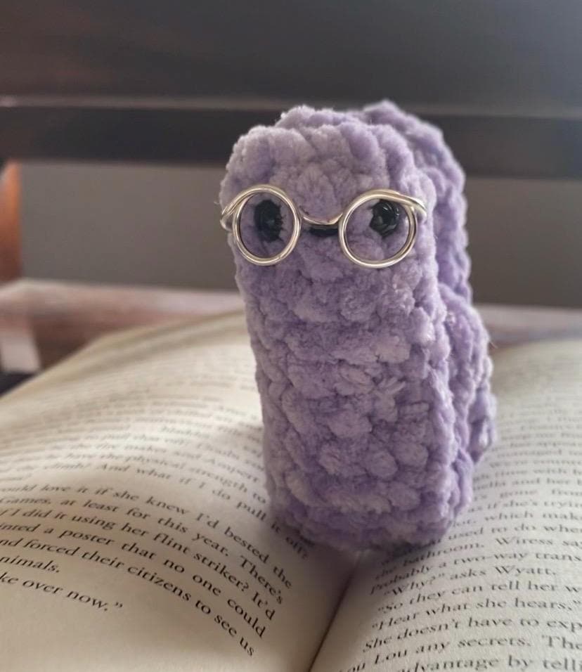 Bookworm Plushy-stuffed Animal-crocheted-amigurumi-book Nook Decor ...