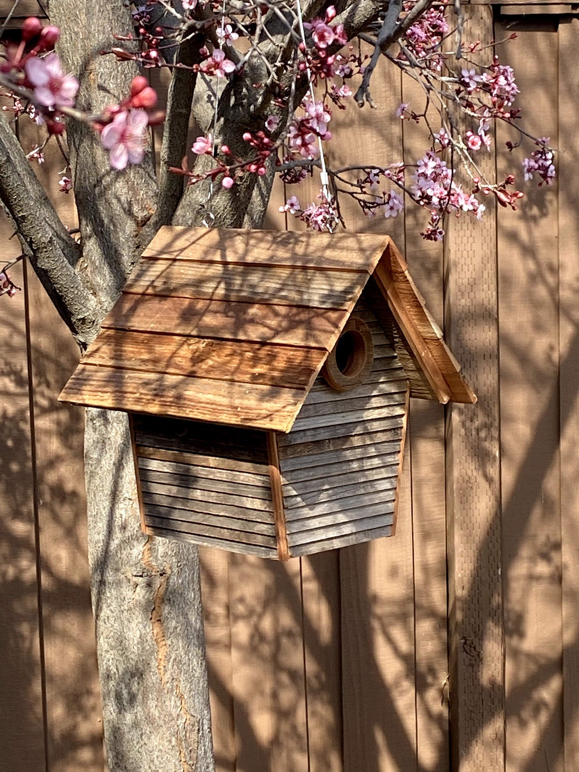Rustic Birdhouse | Redwood | Handmade Birdhouse | Custom Birdhouse ...